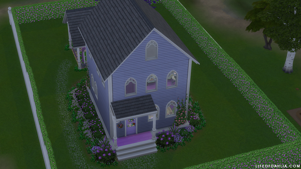 Sims 4 Speed Build – Small Purple House – One Colour Building Challenge ...